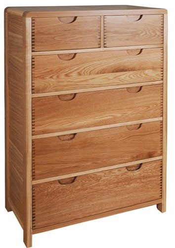 Bosco Bedroom 6 Drawer Tall Wide Chest - Reynolds Furniture