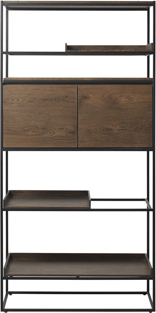 Remi Smoked Oak Tall Bookcase - Reynolds Furniture