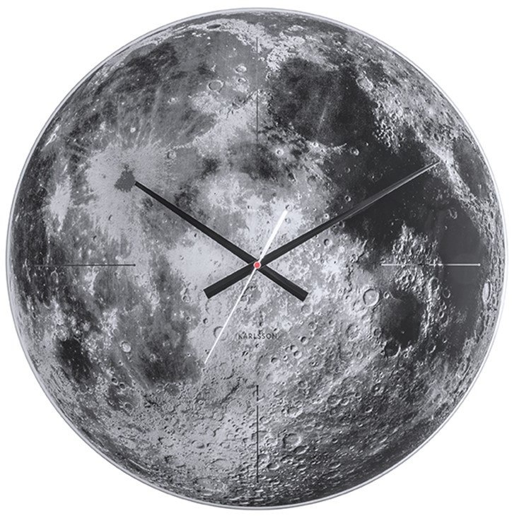Present Time Home Decor Wall Clock Moon Grey - Reynolds Furniture