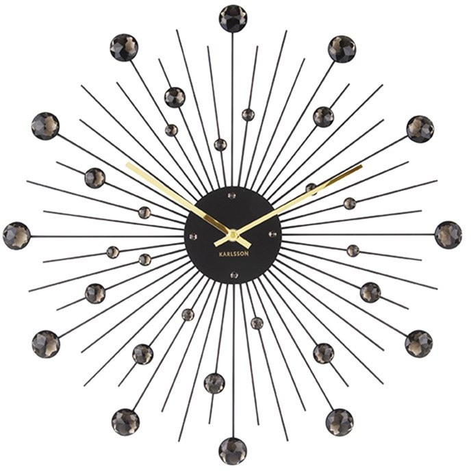 Present Time Home Decor Wall Clock Sunburst Large Black - Reynolds ...